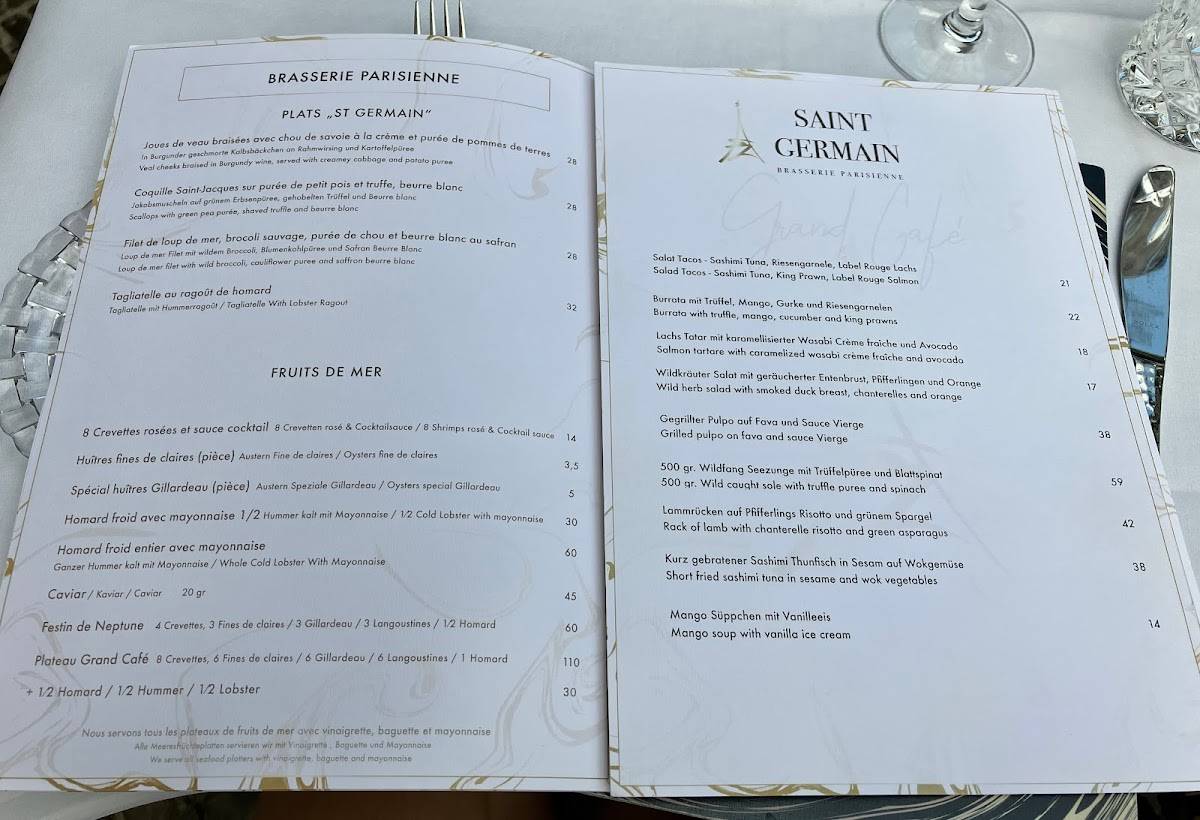 Speisekarte von Grand Cafe - Saint Germain, Berlin