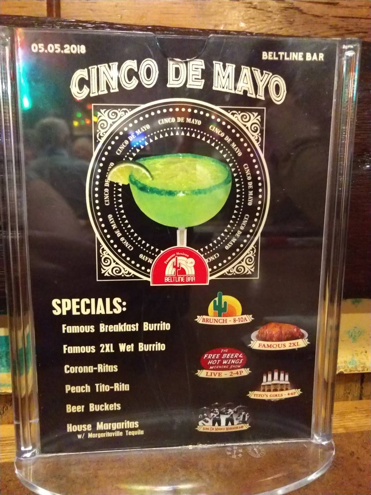 Menu at Beltline Bar, Grand Rapids