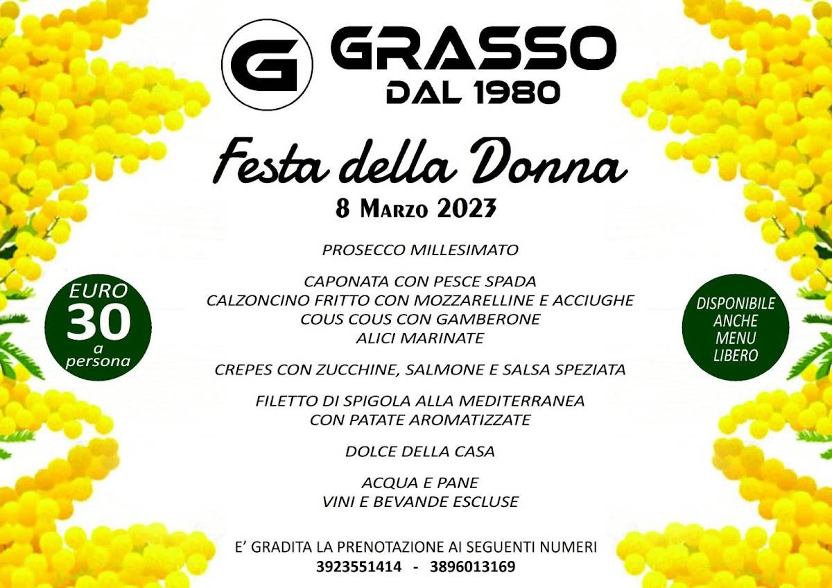 Menu da Grasso dal 1980 ristorante, Floridia