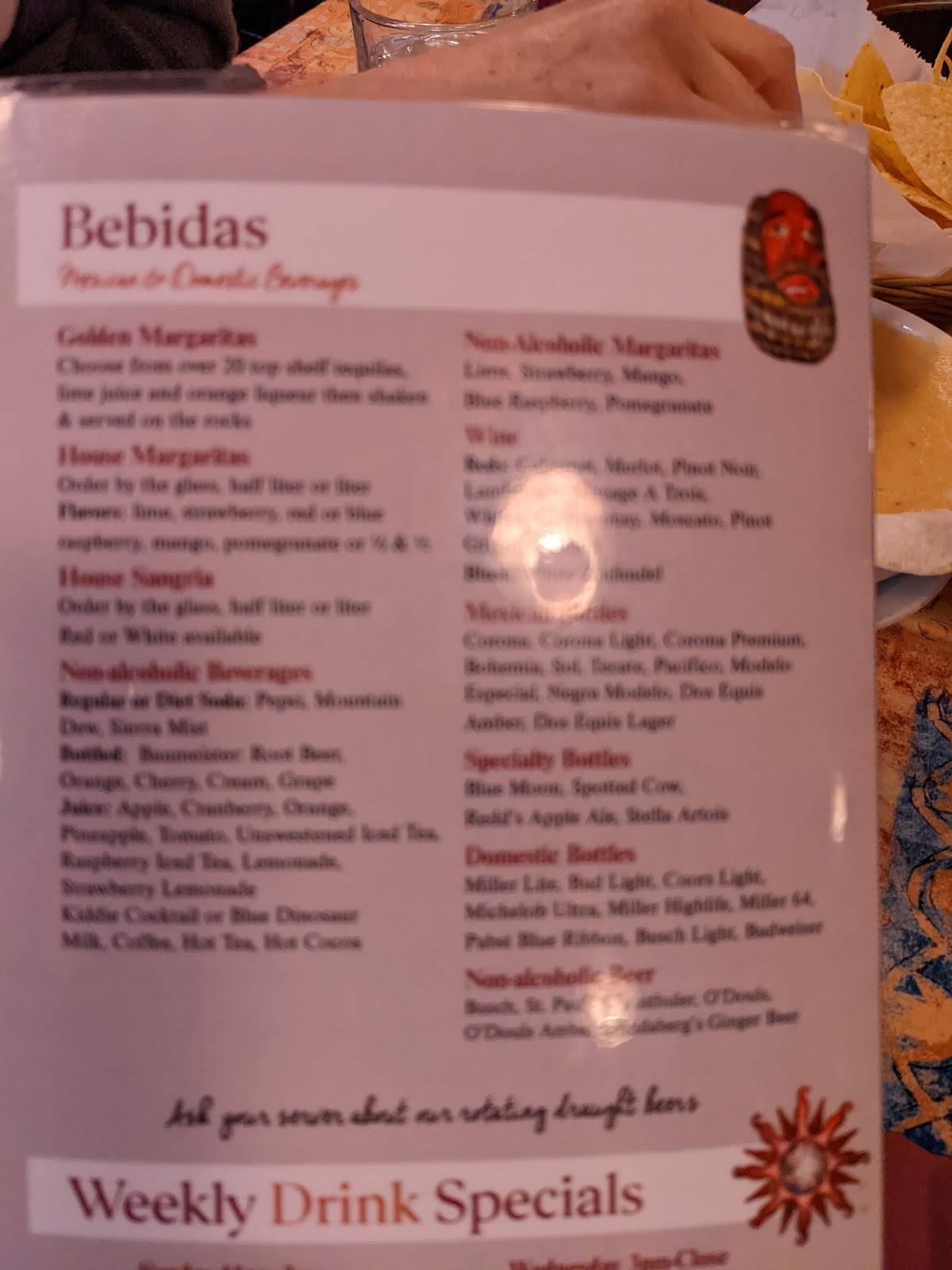 Menu at Los Banditos restaurant, Green Bay, W Mason St