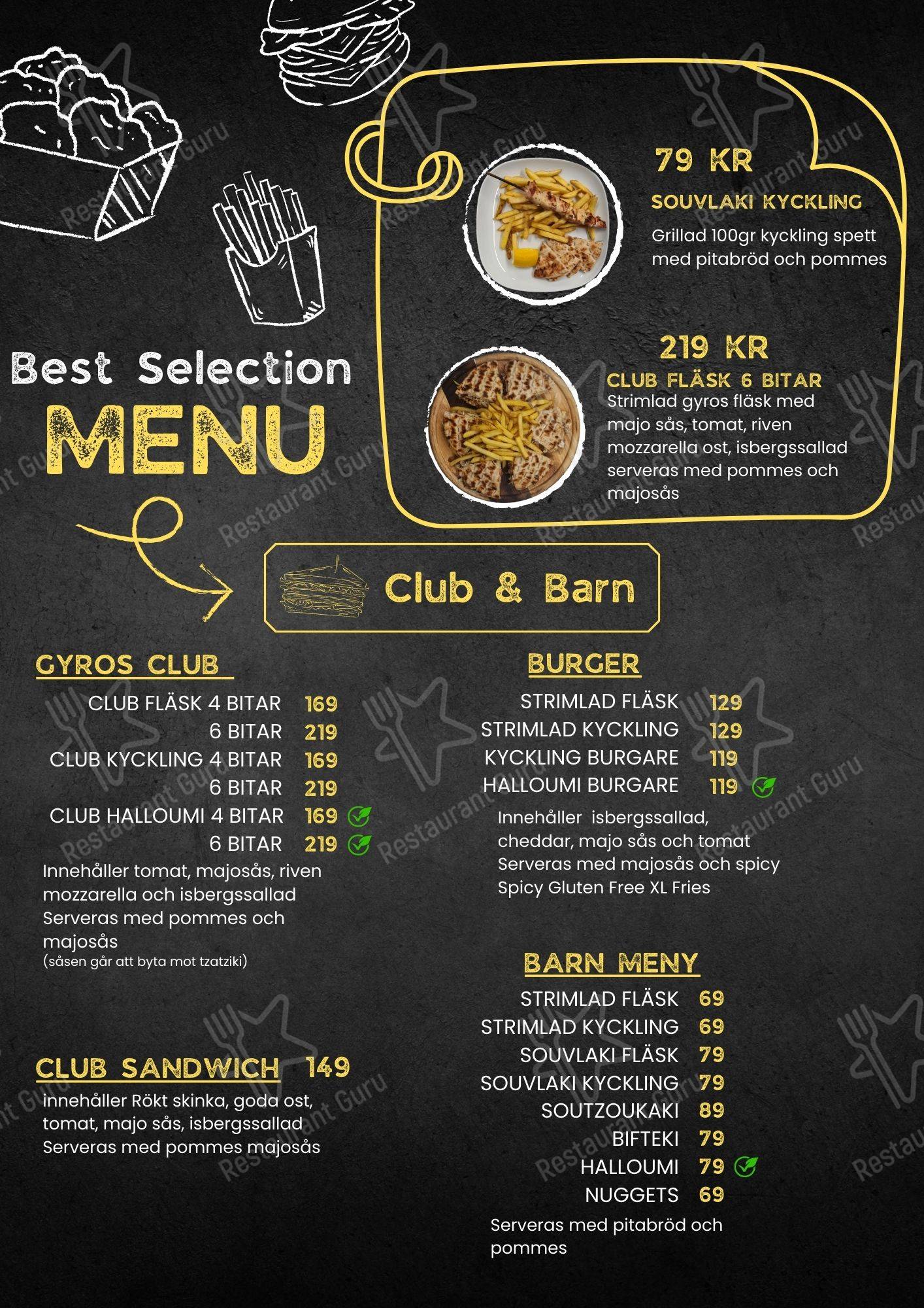 Menu at Gyro-Mania restaurant, Sollentuna