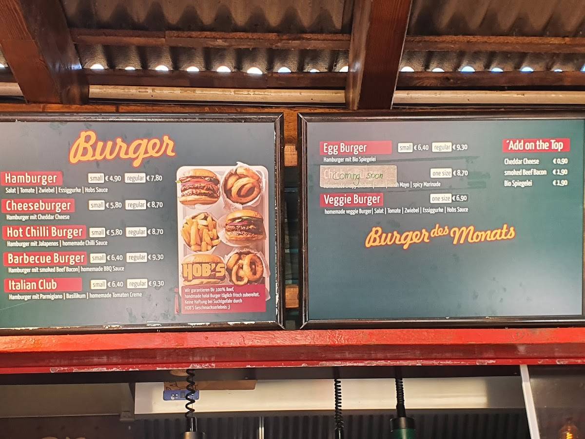 Speisekarte von HOBS Hut of Burger restaurant, Stuttgart