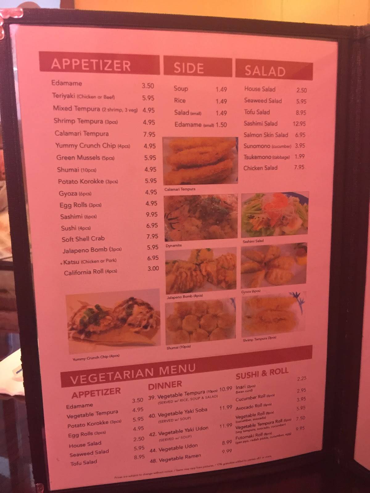 Menu at Tokyo Lobby Restaurant, Hacienda Heights