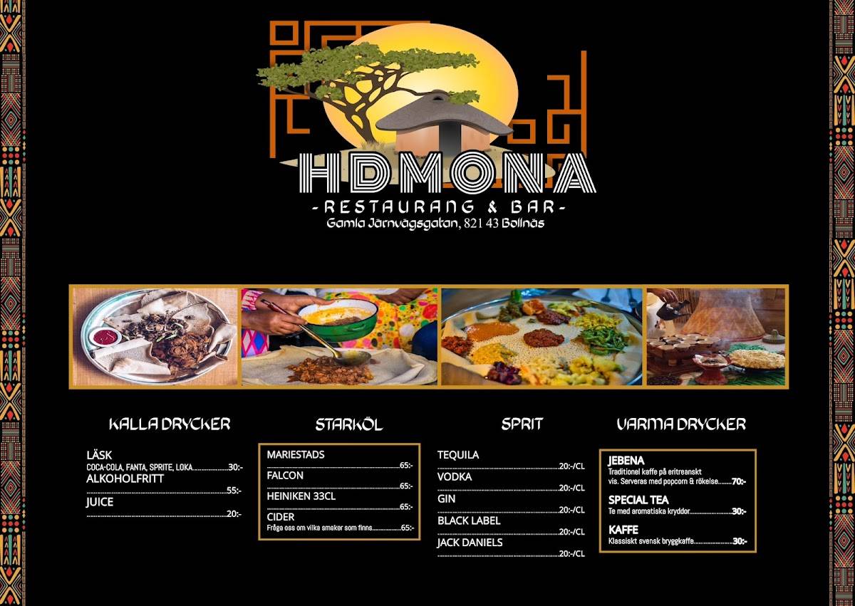 Menu at Hdmona restaurang restaurant, Bollnäs