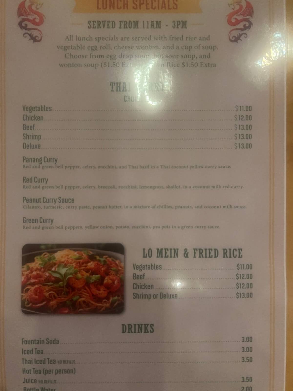 Menu at Henry's Chinese Cafe, Edwards, 175 Main St C101