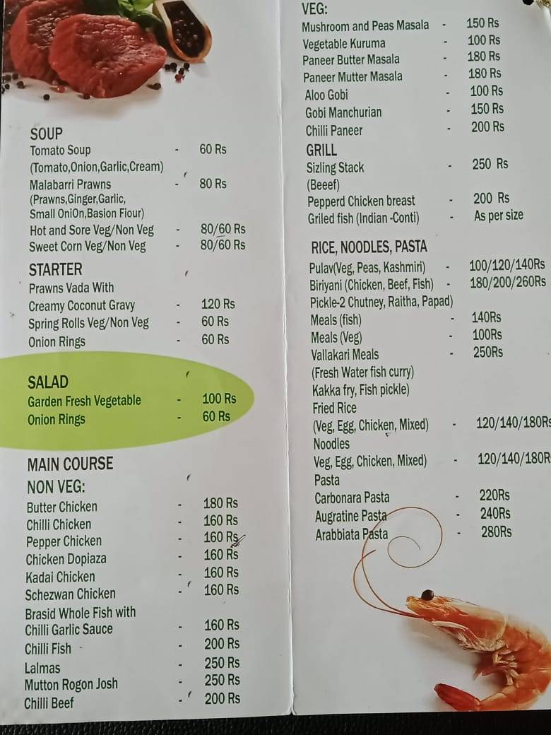 Menu at Himalaya, Alappuzha, G82R+JQ3