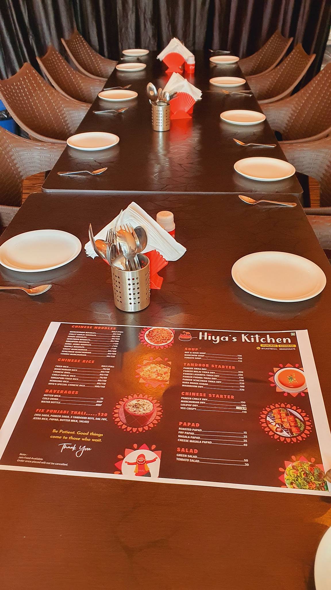 Menu at Hiya's kitchen (Punjabi & chinese restaurant), Vadodara