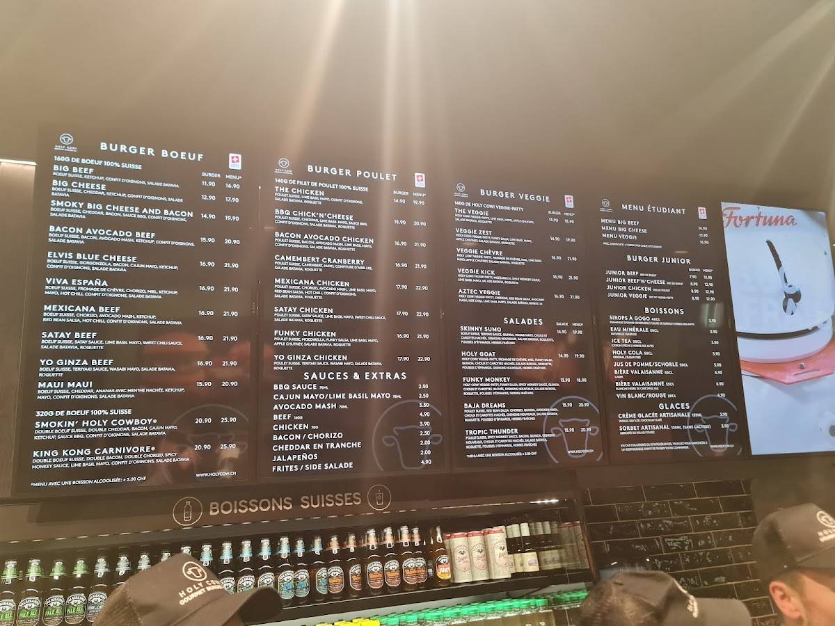 Menu da Holy Cow! Gourmet Burger Co. DELÉMONT, Delemonte