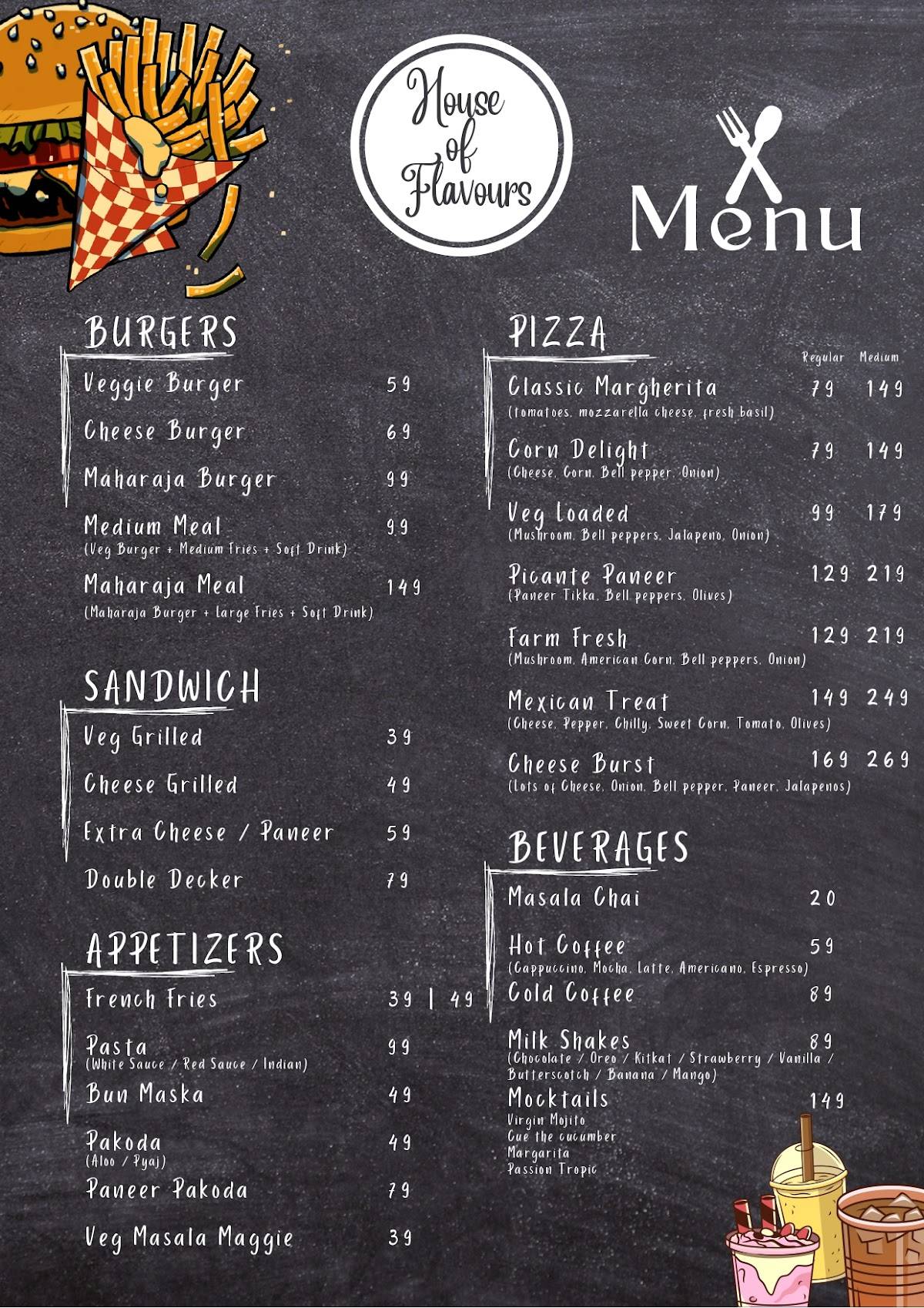 Menu at House of Flavours, Auraiya