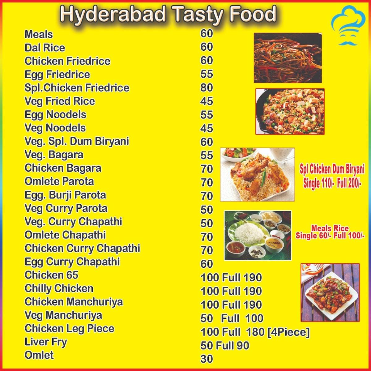 Menu at Hyderabad Testy Food Court, Hyderabad