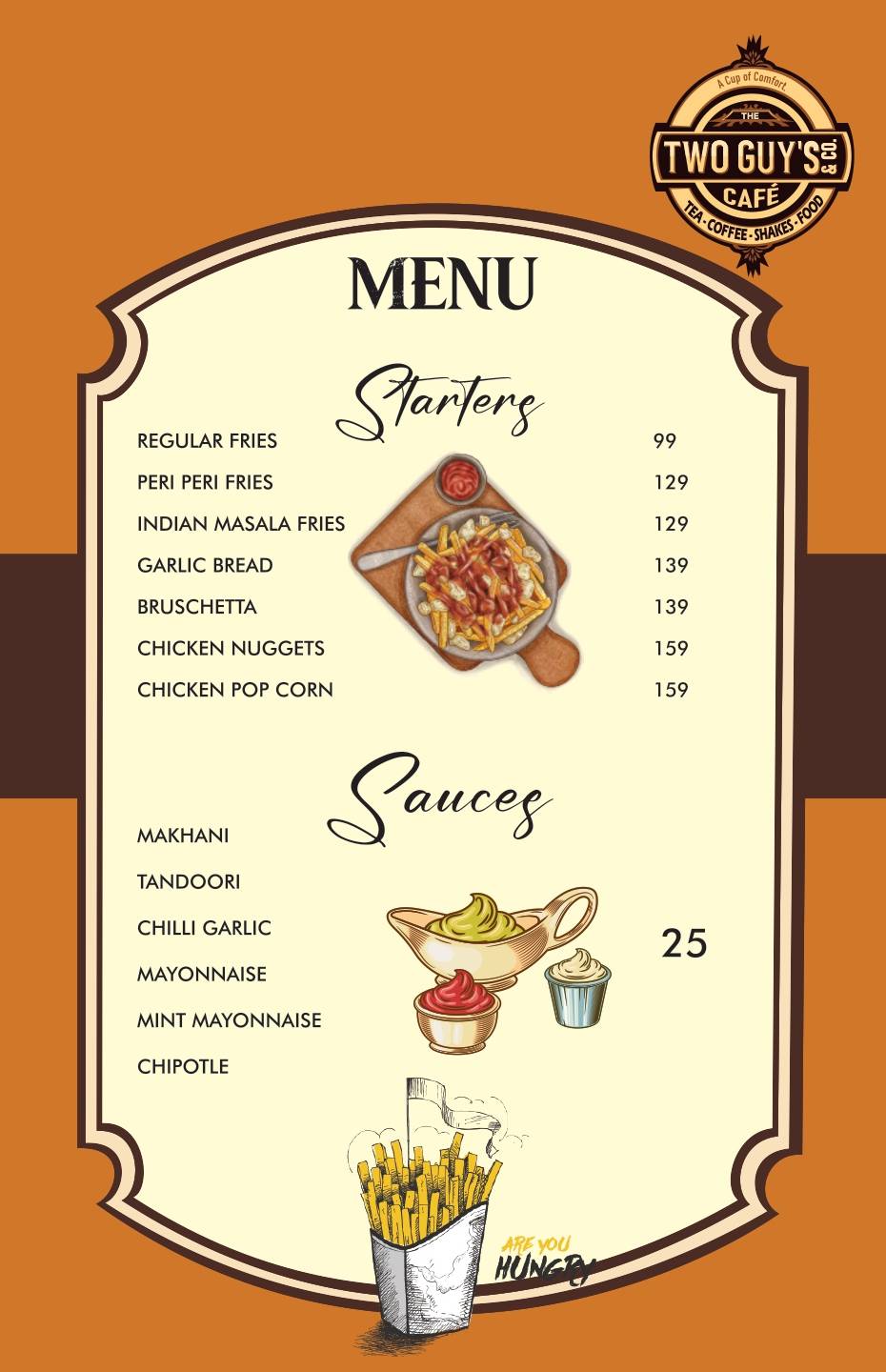 Menu at Two Guys & Co Cafe, Hyderabad