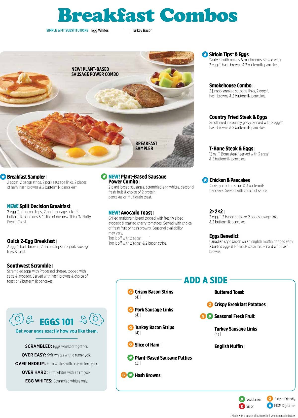 Menu at IHOP restaurant, Brampton