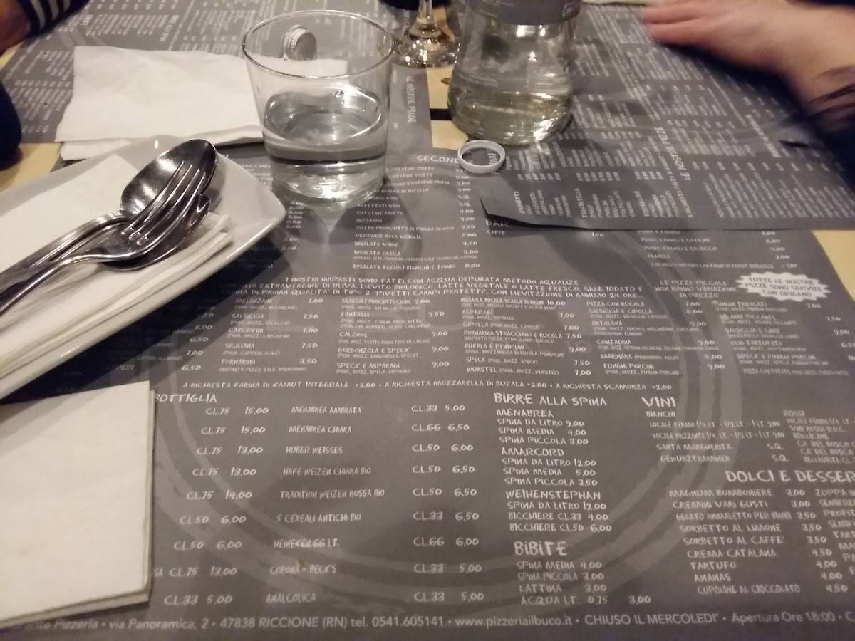 Menu da Il Buco ristorante, Riccione