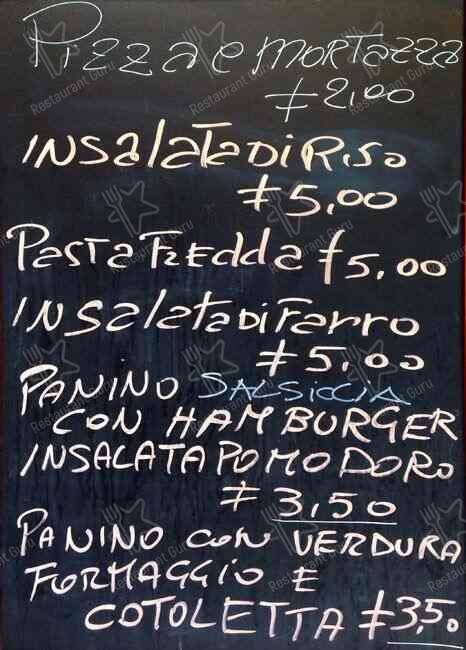 Menu da Il IV Senso, Roma