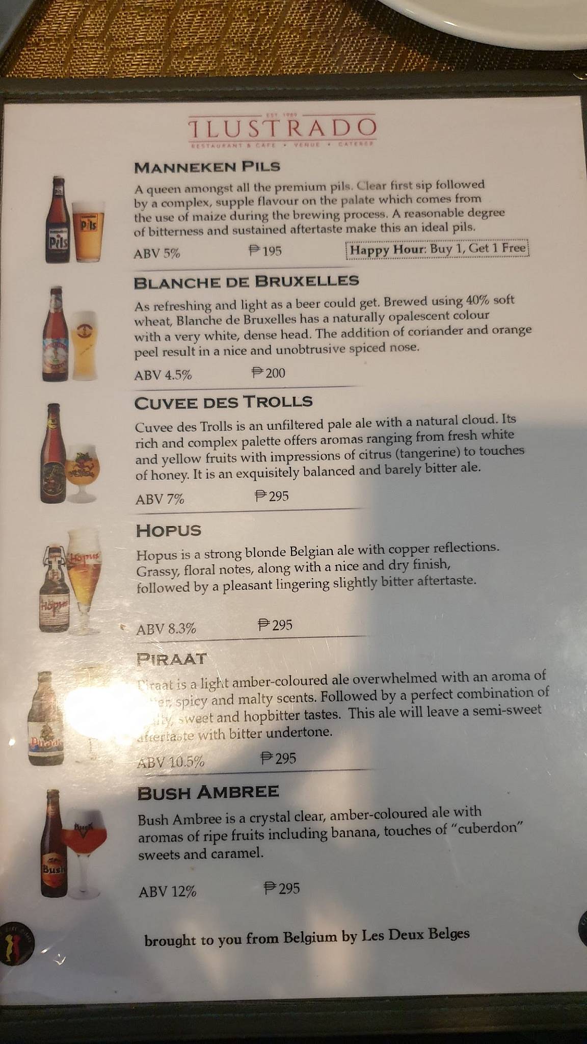 Menu at Ilustrado Restaurant, Manila, two-way