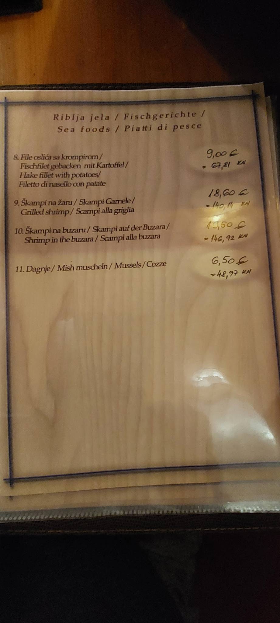 Menu at Ines & Hans Biergarten restaurant, Tar