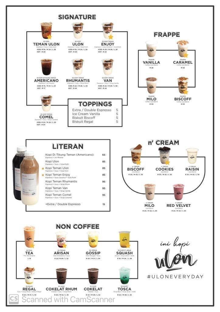 Menu at Ini Kopi Ulon - Penjaringan, West Jakarta