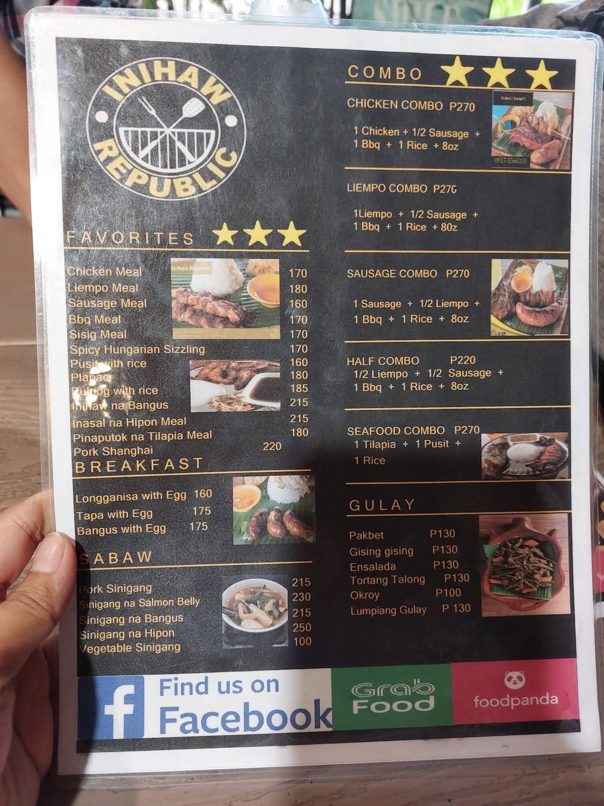 Menu at Inihaw Republic Baguio City, Baguio
