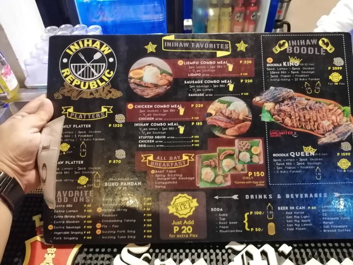 Menu at Inihaw Republic Baguio City, Baguio