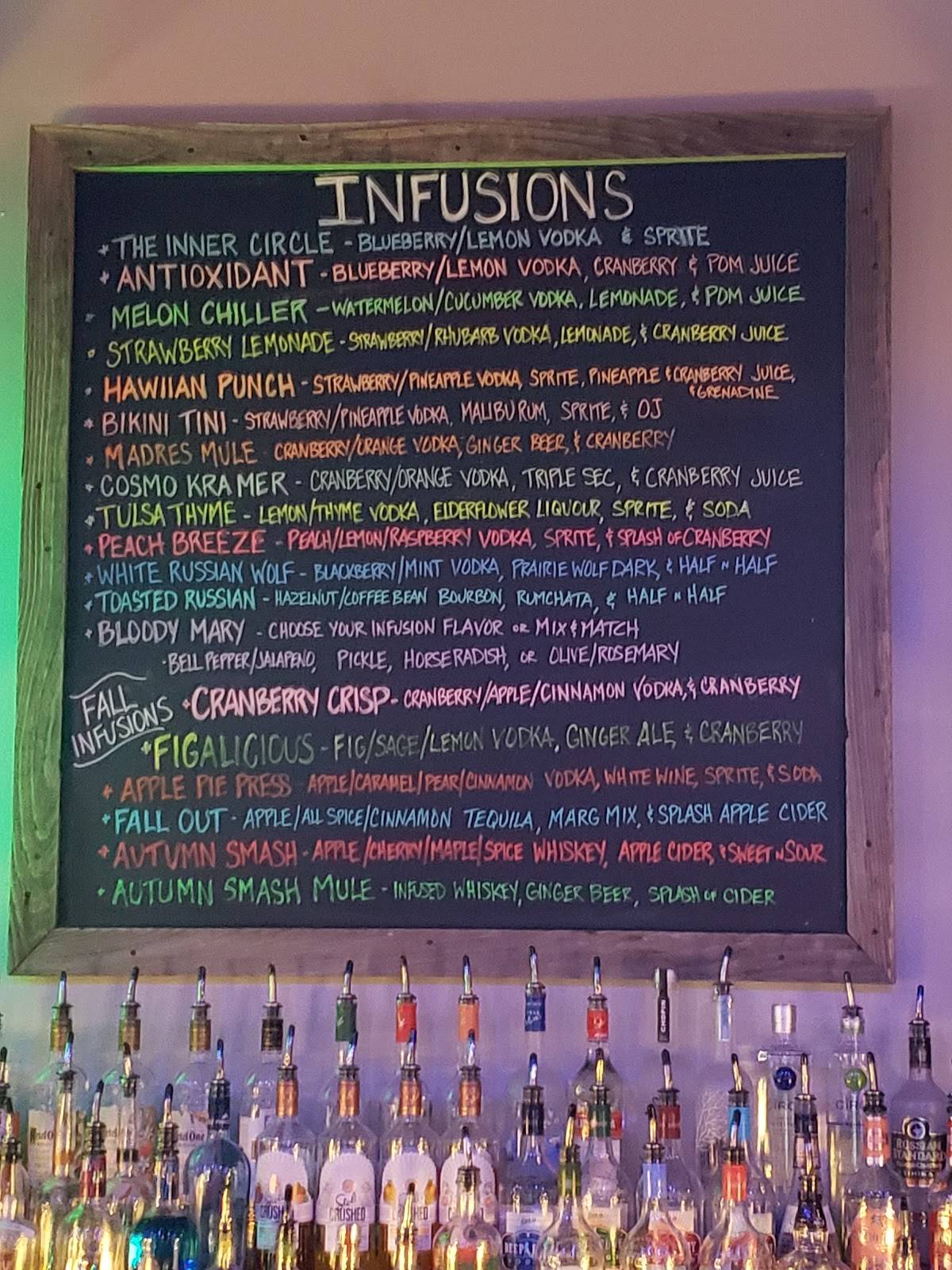 Menu at Inner Circle Vodka Bar, Tulsa