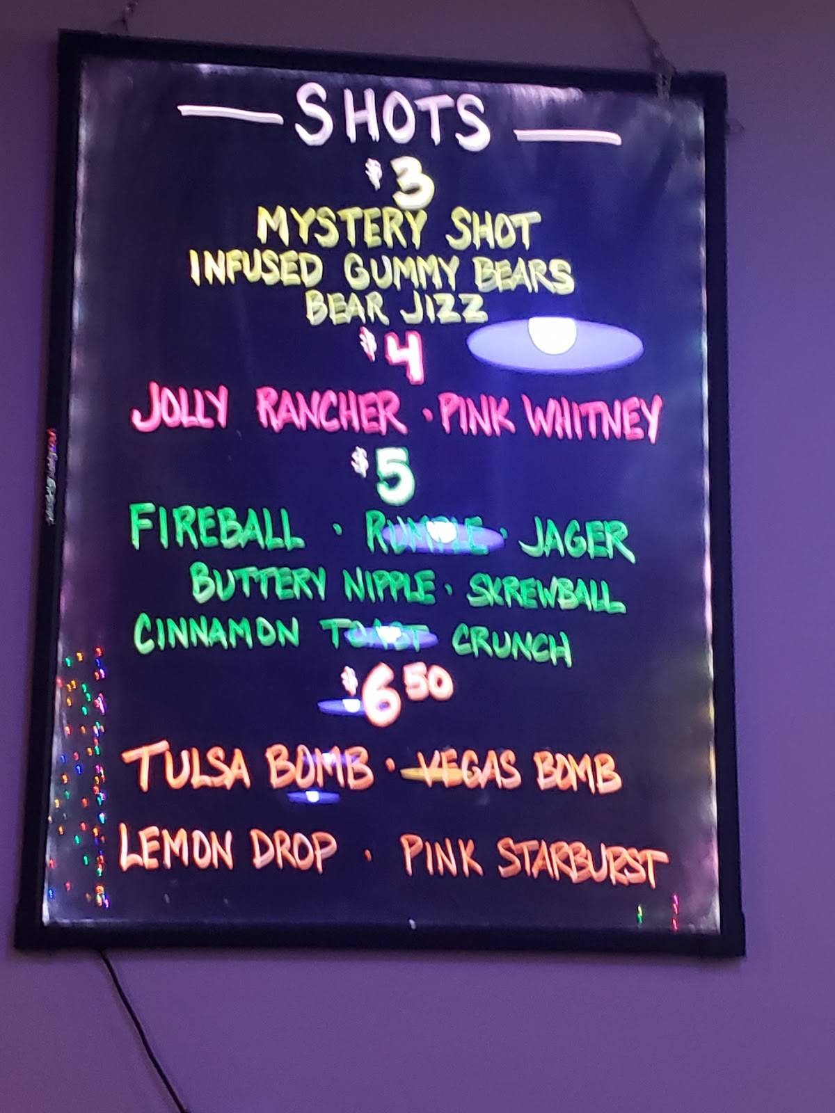 Menu at Inner Circle Vodka Bar, Tulsa