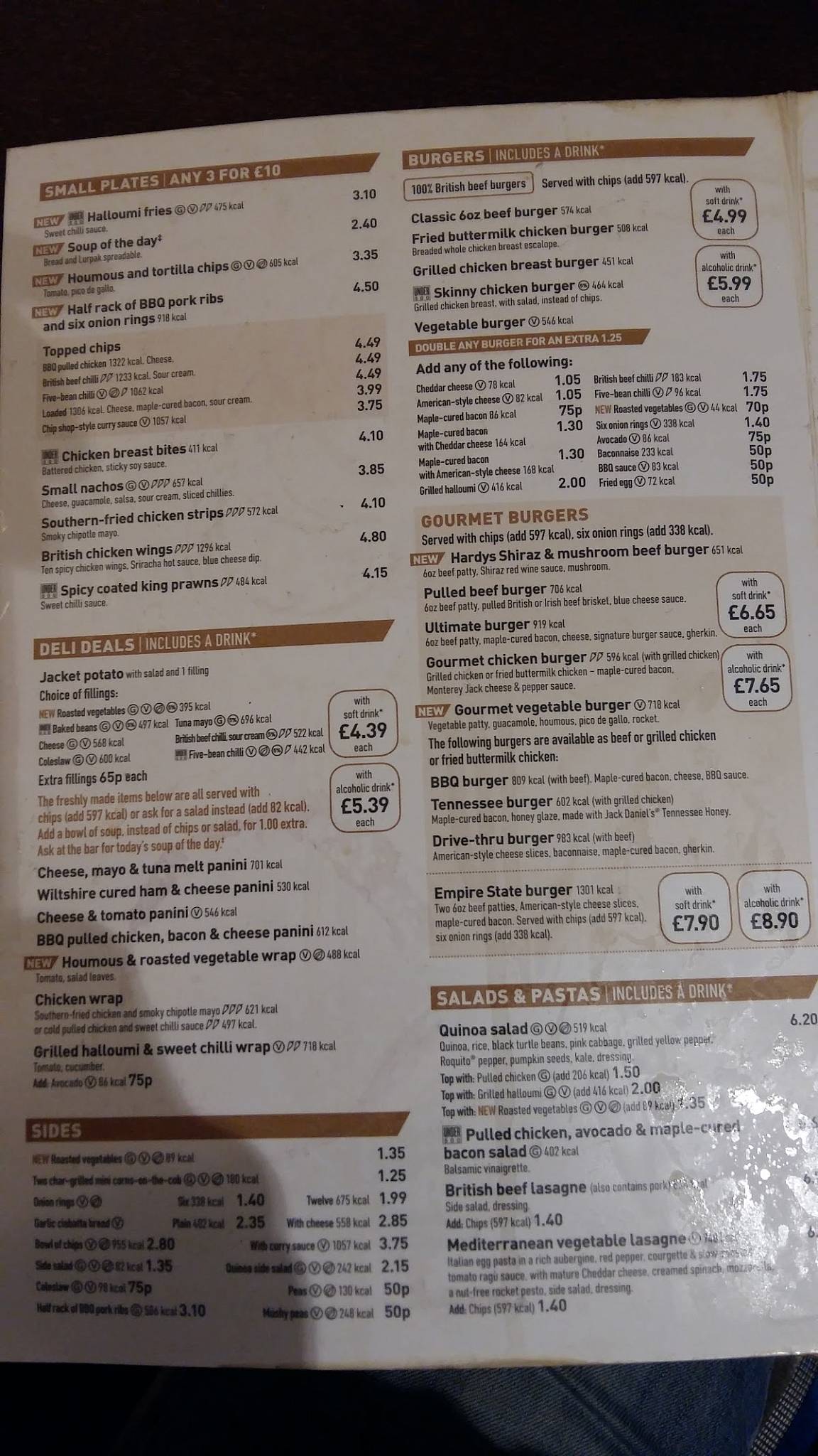 Menu at J.J. Moon's - JD Wetherspoon pub & bar, Wembley, 397 High Rd