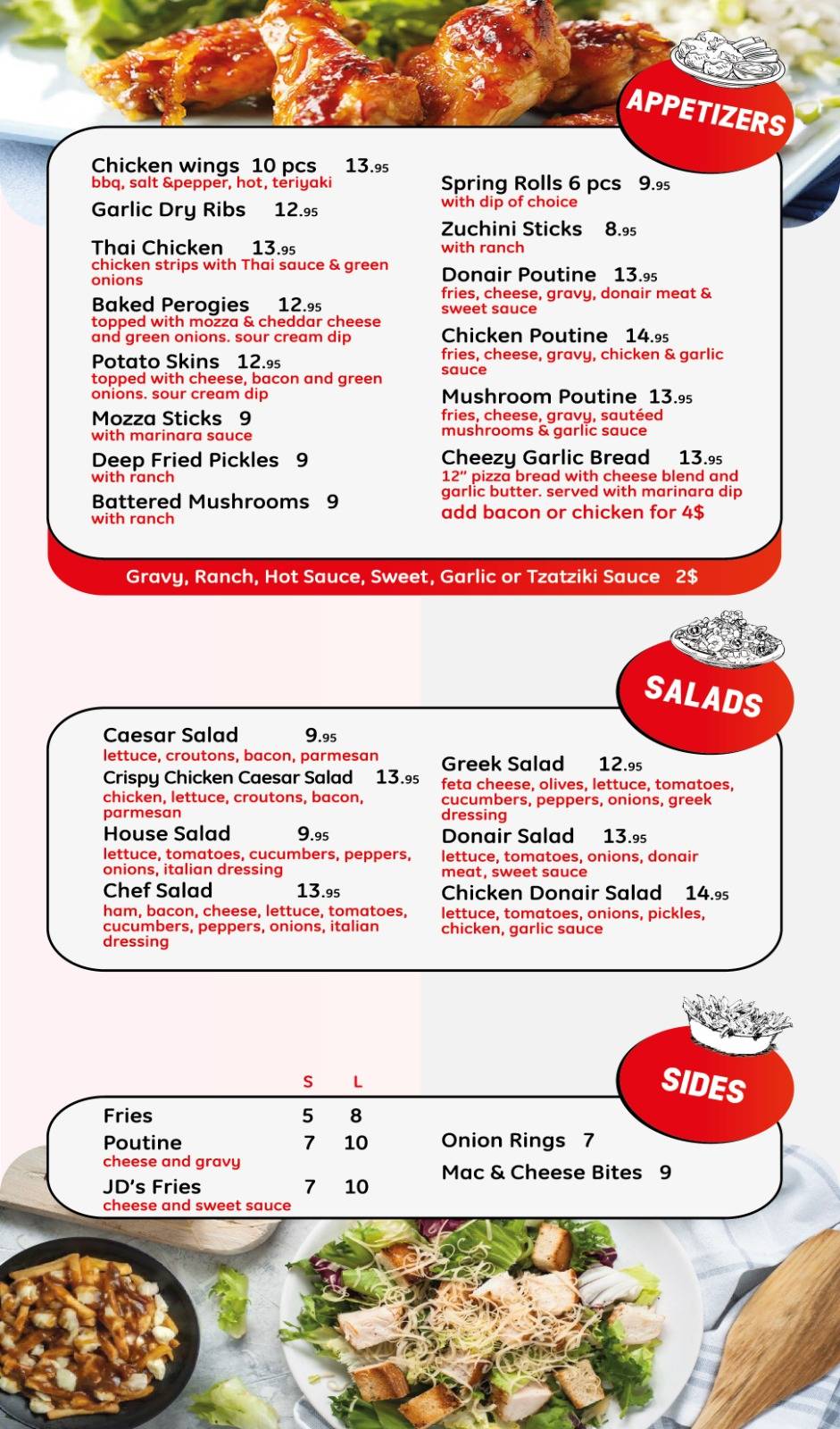 Menu at JD's Restaurant, Sexsmith