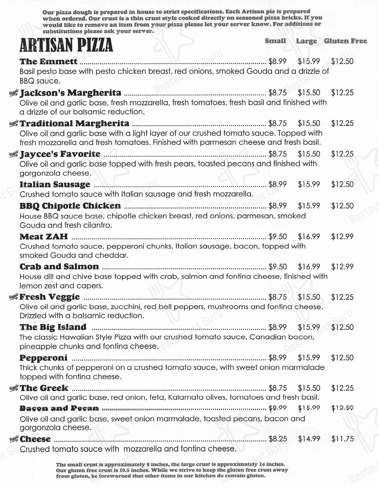 Menu at Jackson's Restaurant, Enumclaw