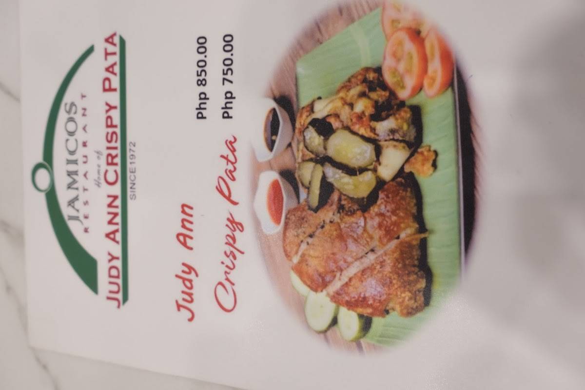 Menu at Jamicos Restaurant, Malabon