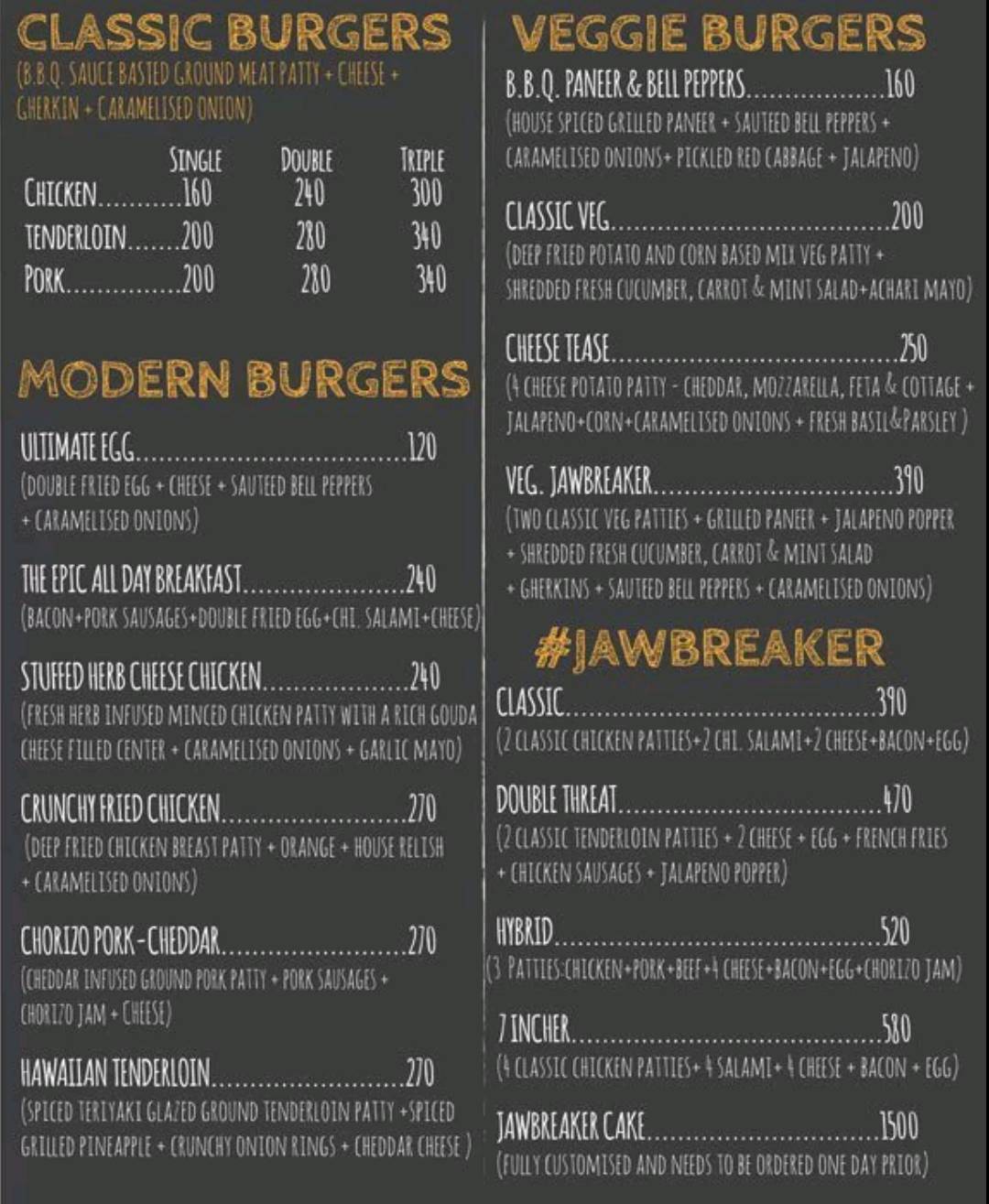 Menu at JIMIS BURGER - Andheri, Mumbai, B2