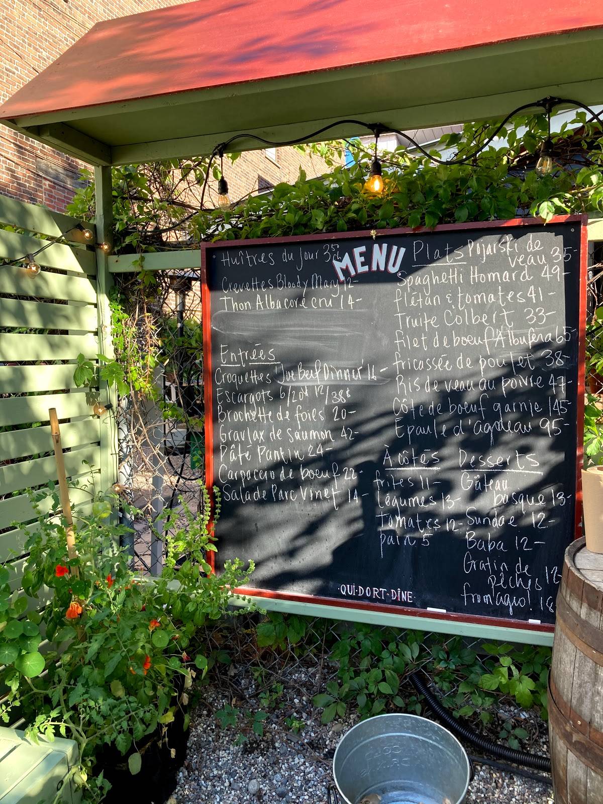 Menu at Joe Beef steakhouse, Montréal