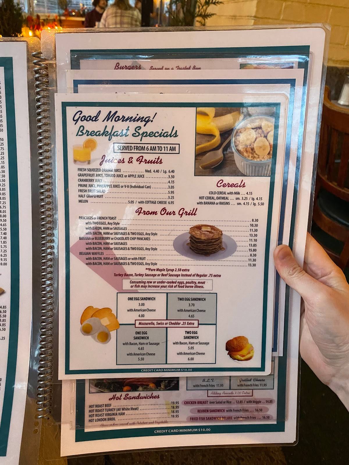 Menu at Joe Jr. restaurant, New York City, 167 3rd Ave