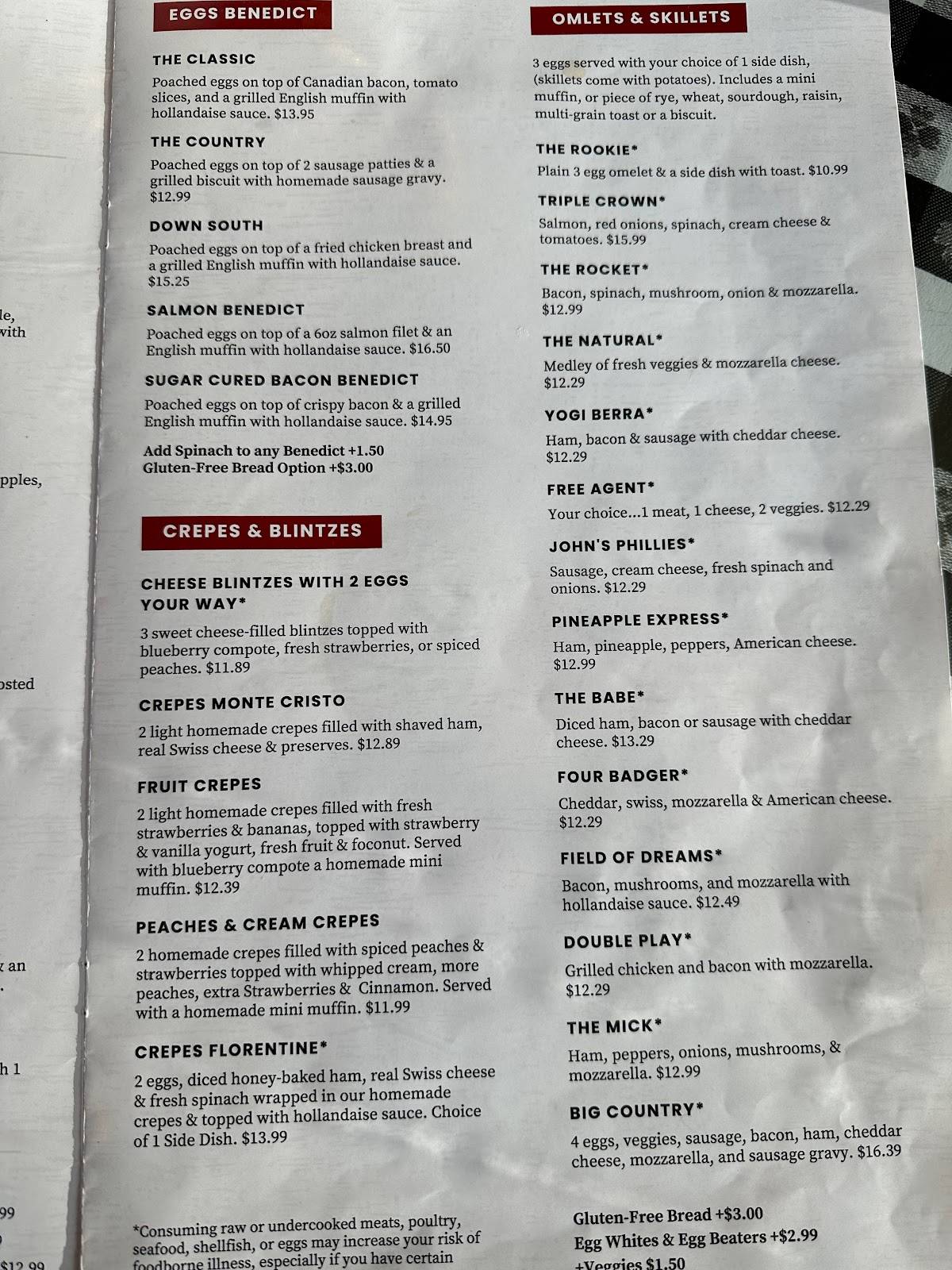 Menu at Joe's Diner cafe, Naples, Tamiami Trail N #14