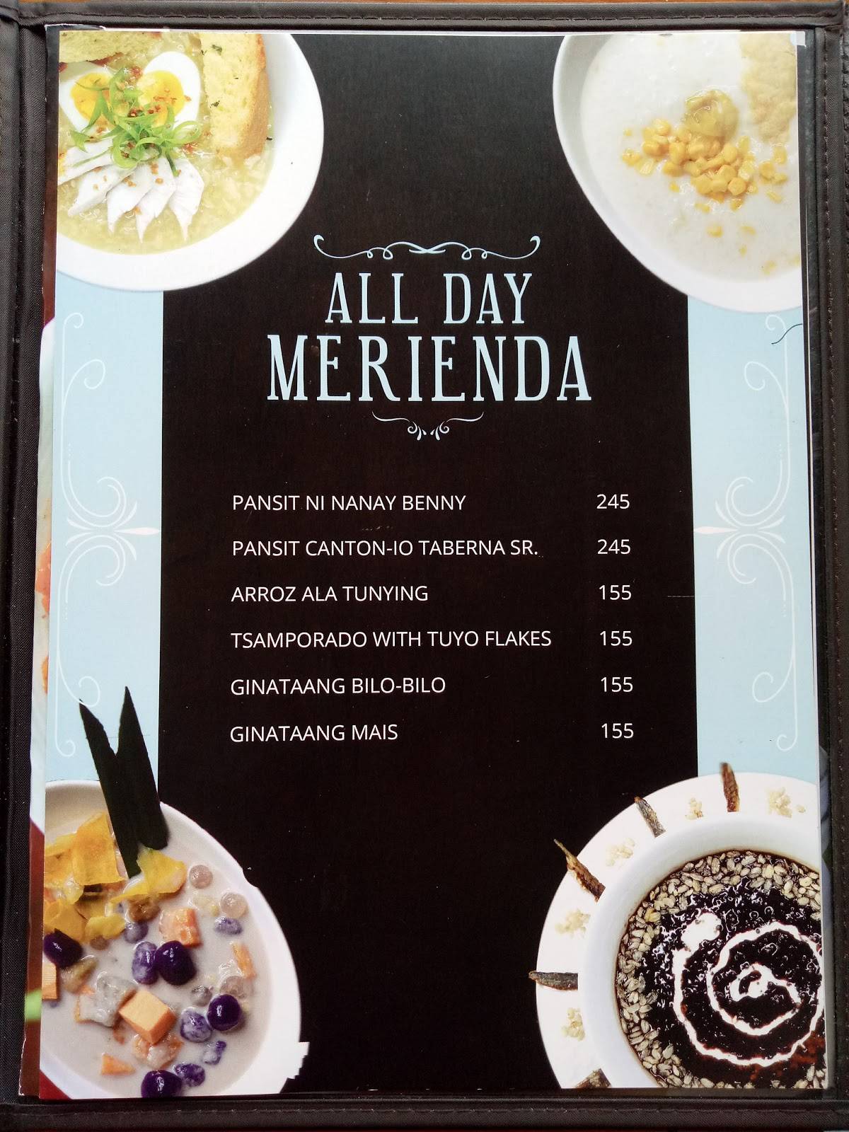 Menu at Ka Tunying's Tagaytay restaurant, Tagaytay, Unid D