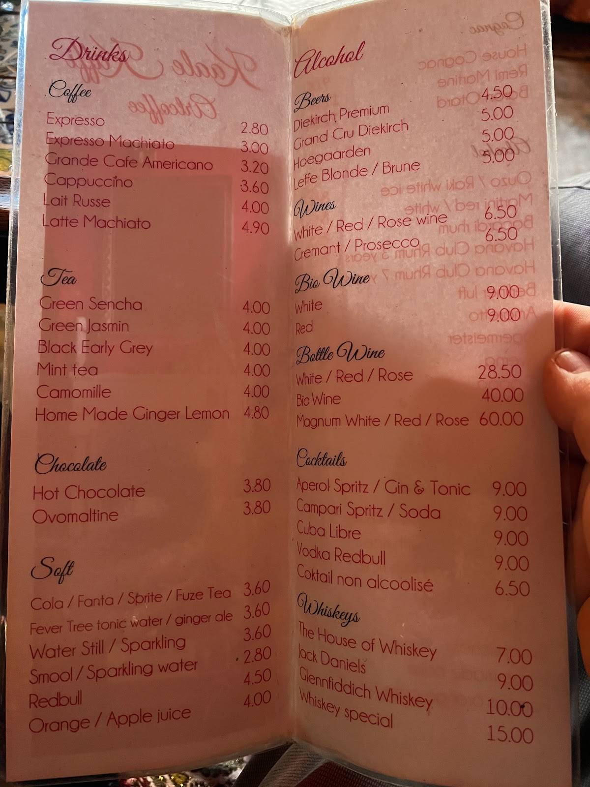 Speisekarte von Kaale Kaffi cafe, Luxemburg