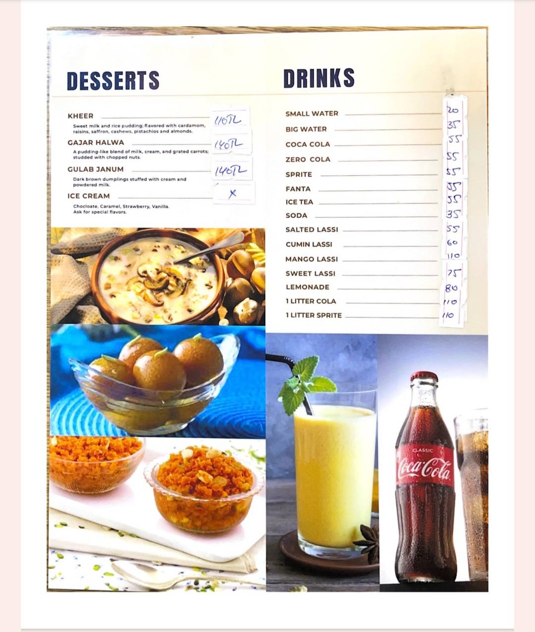 Menu at Karachi Darbar Pakistani Restaurant, Istanbul