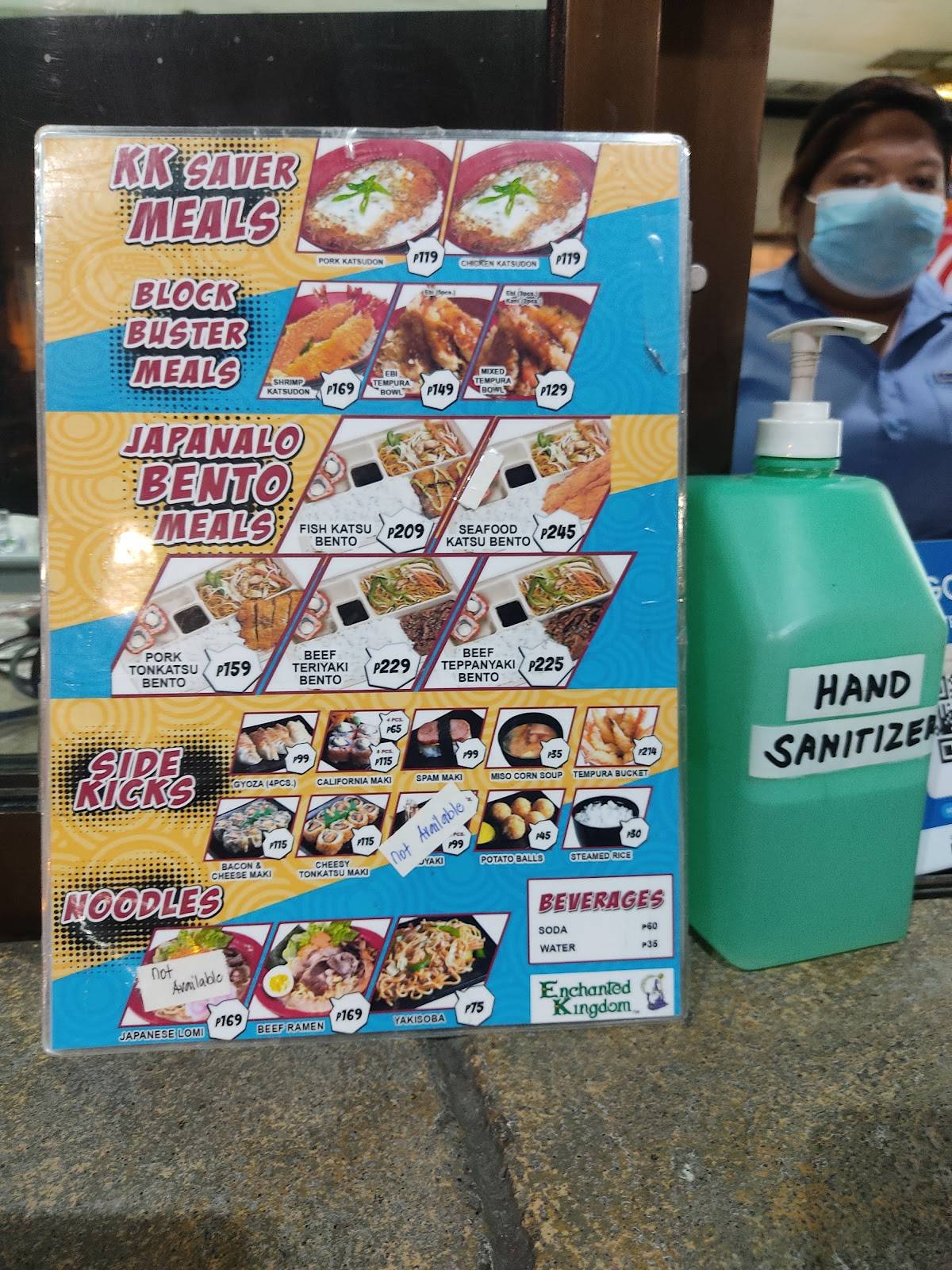 Menu at Karate Kid Japanese Fastfood restaurant, Santa Rosa, 73JV+VH4