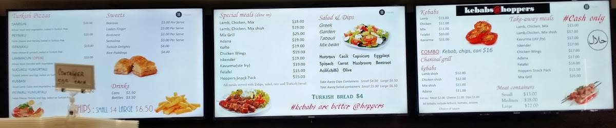 Menu at Kebabs@hoppers fast food, Hoppers Crossing