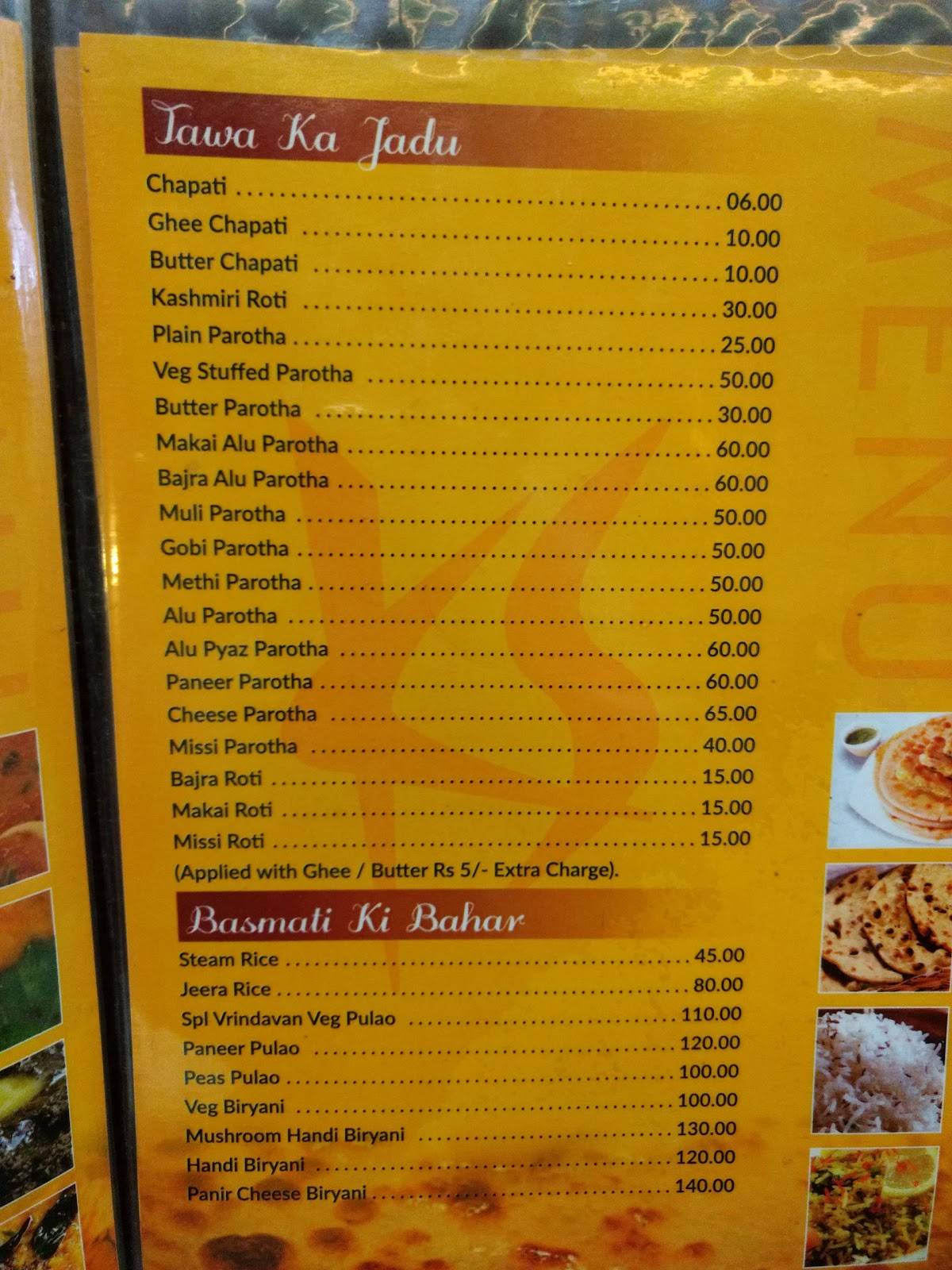 Menu at Khichdi Samrat, Mumbai, 44/46