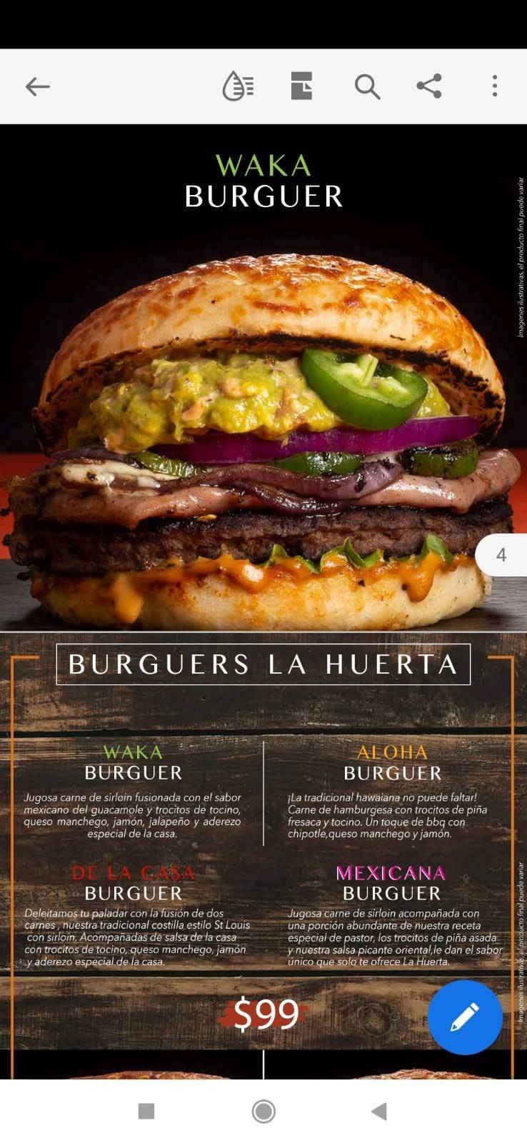 Menu at La Huerta restaurant, Mexico City, Hidalgo 75