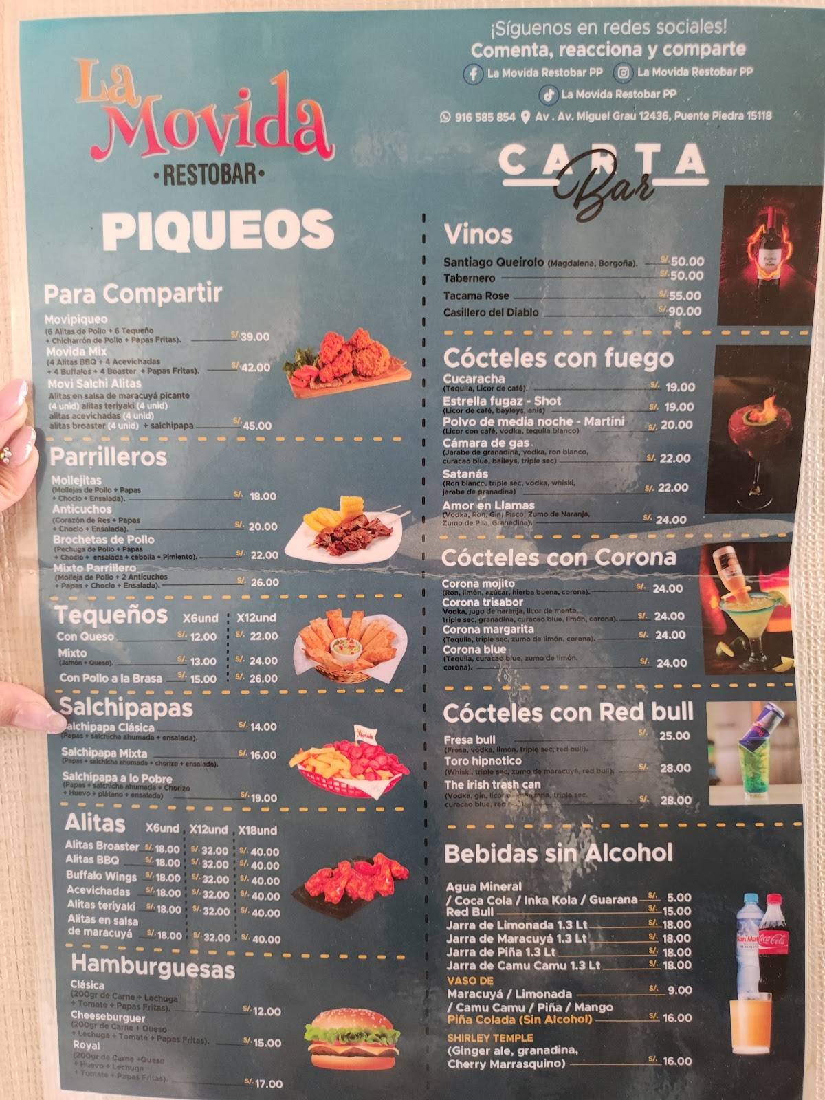 Carta de La Movida Restobar, Puente Piedra