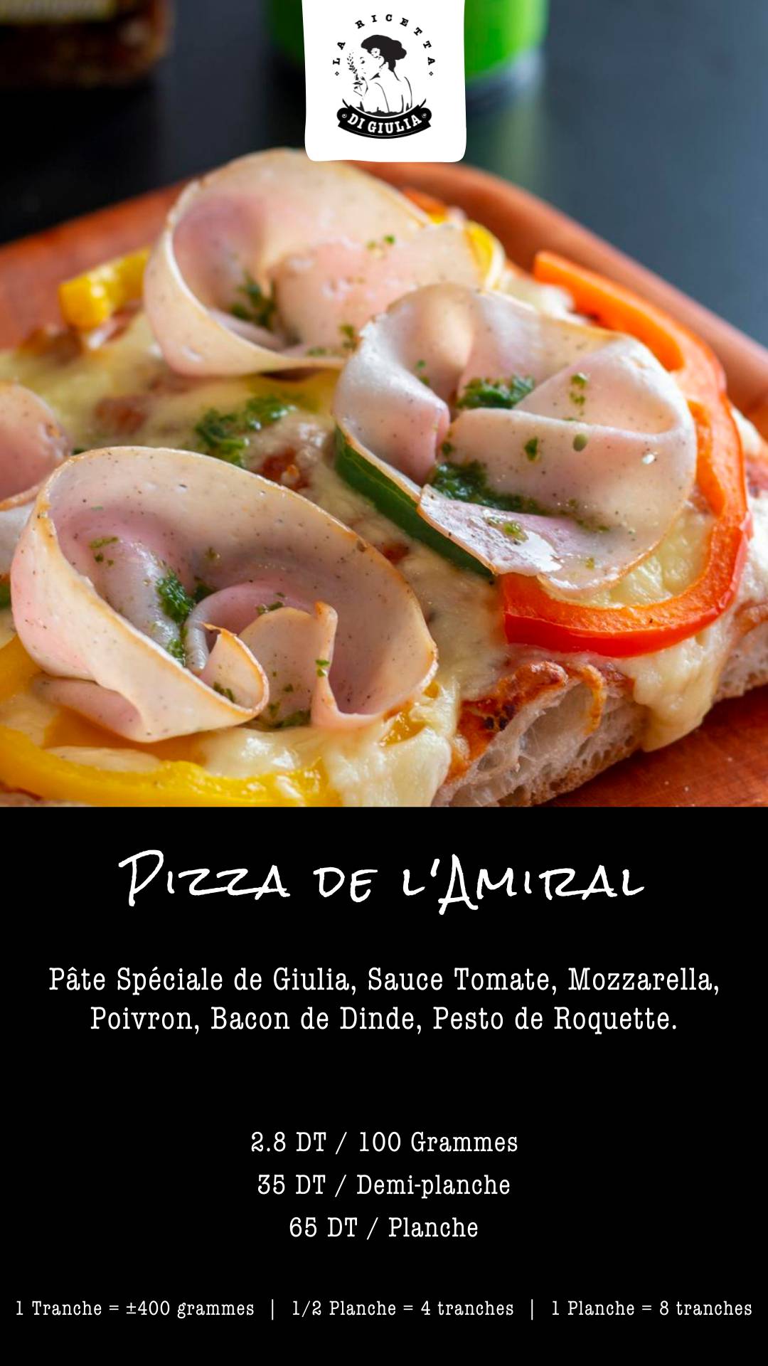 Menu au La Ricetta Di Giulia restaurant, Tunis