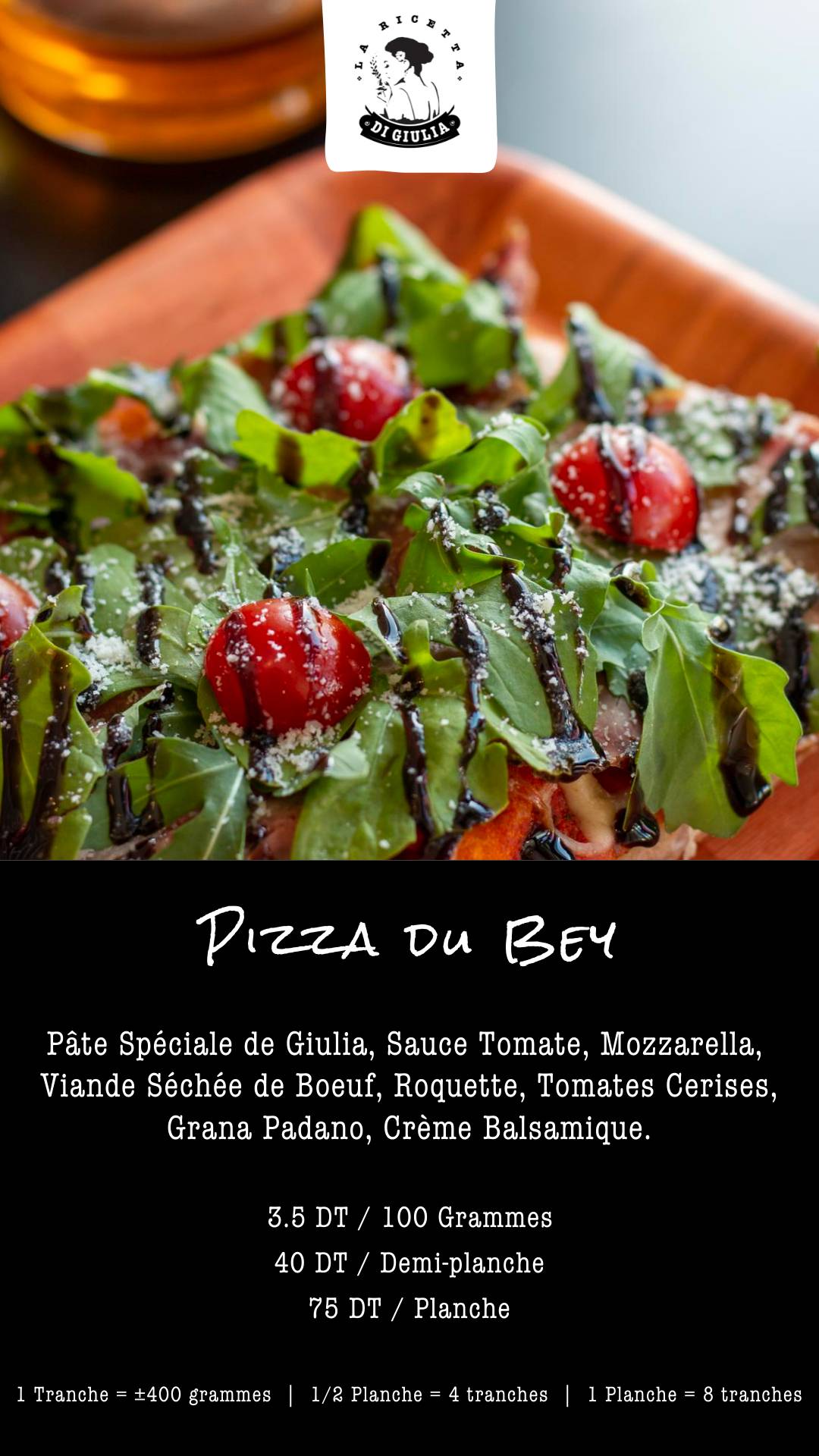 Menu au La Ricetta Di Giulia restaurant, Tunis