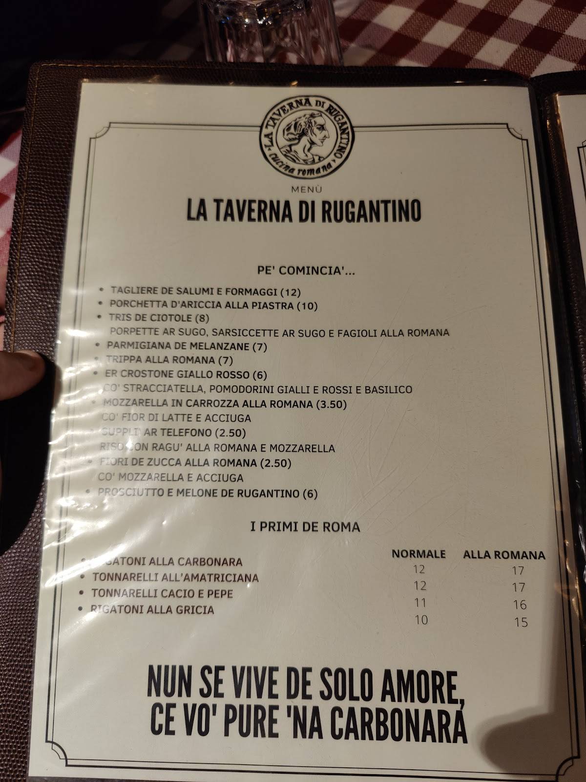 Menu da La Taverna di Rugantino - Lurago D'Erba ristorante, Lurago D'erba