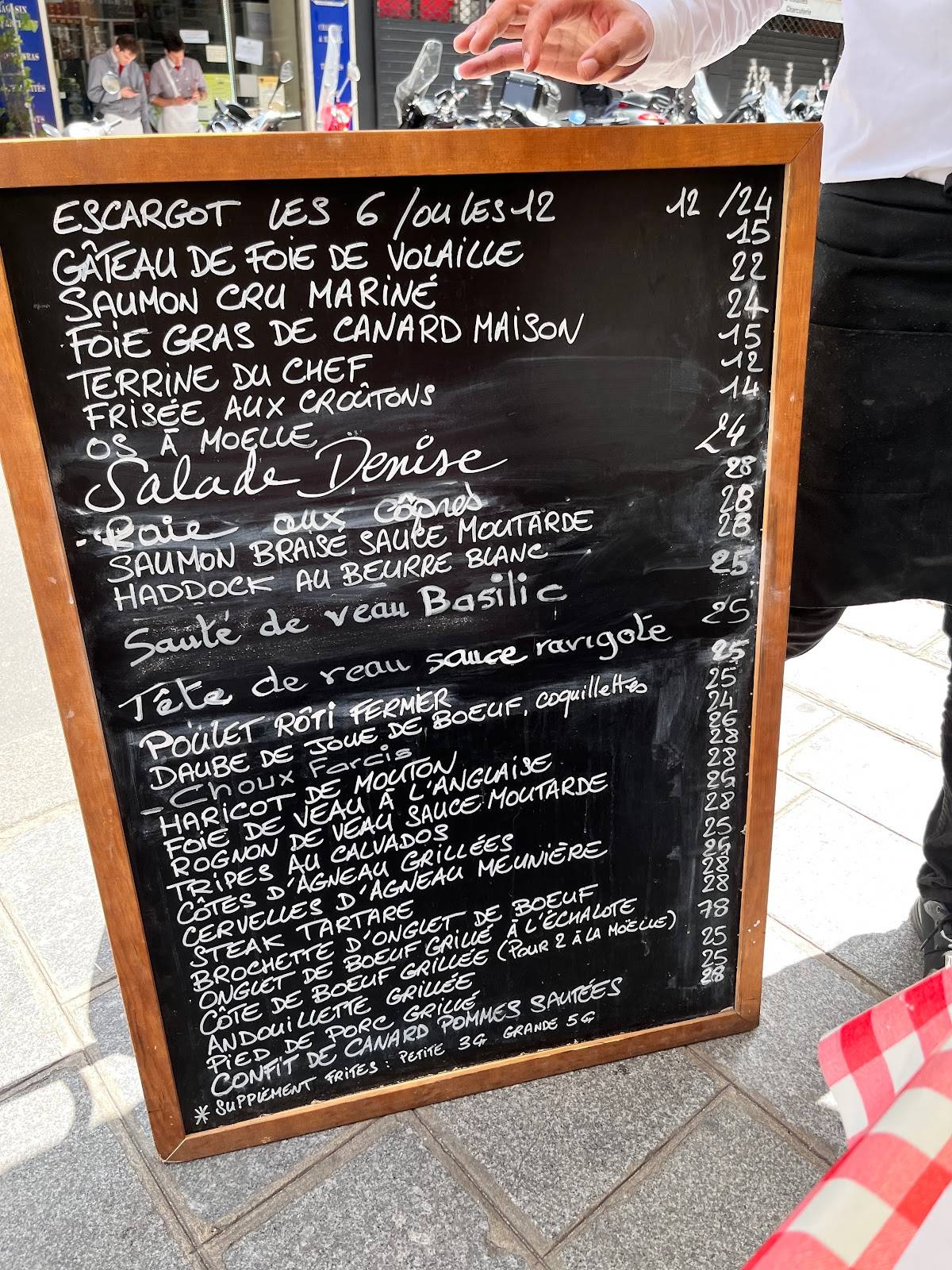 Menu at La Tour Montlhéry - Chez Denise restaurant, Paris, 5 Rue des ...
