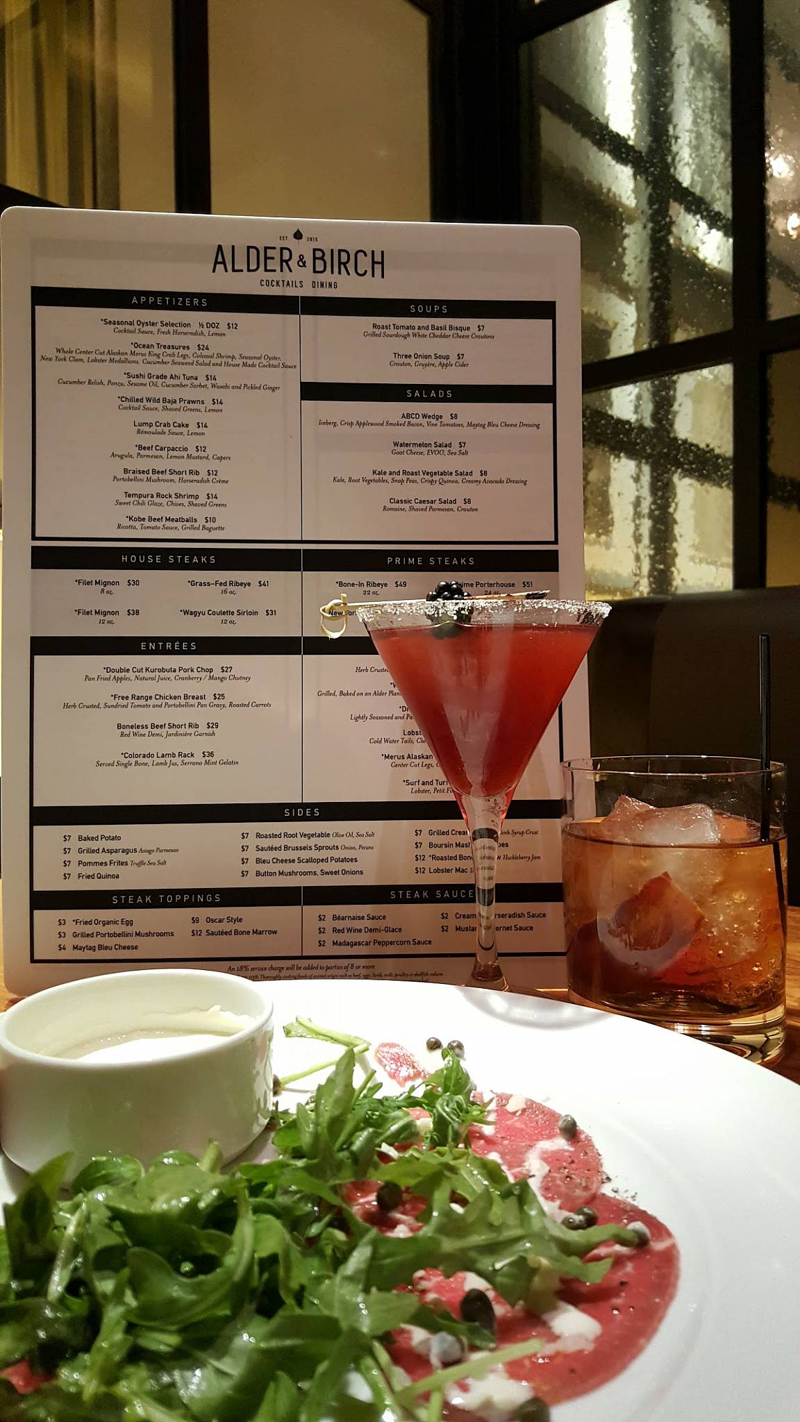 Menu at Alder & Birch pub & bar, Las Vegas