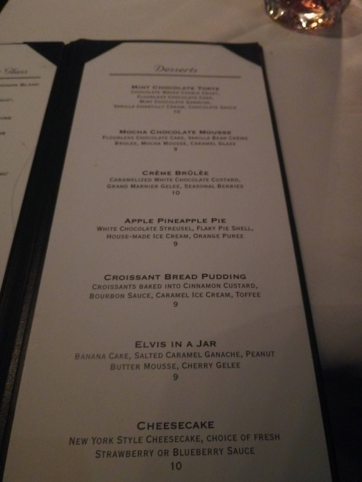 Menu at Vic & Anthony's Steakhouse, Las Vegas