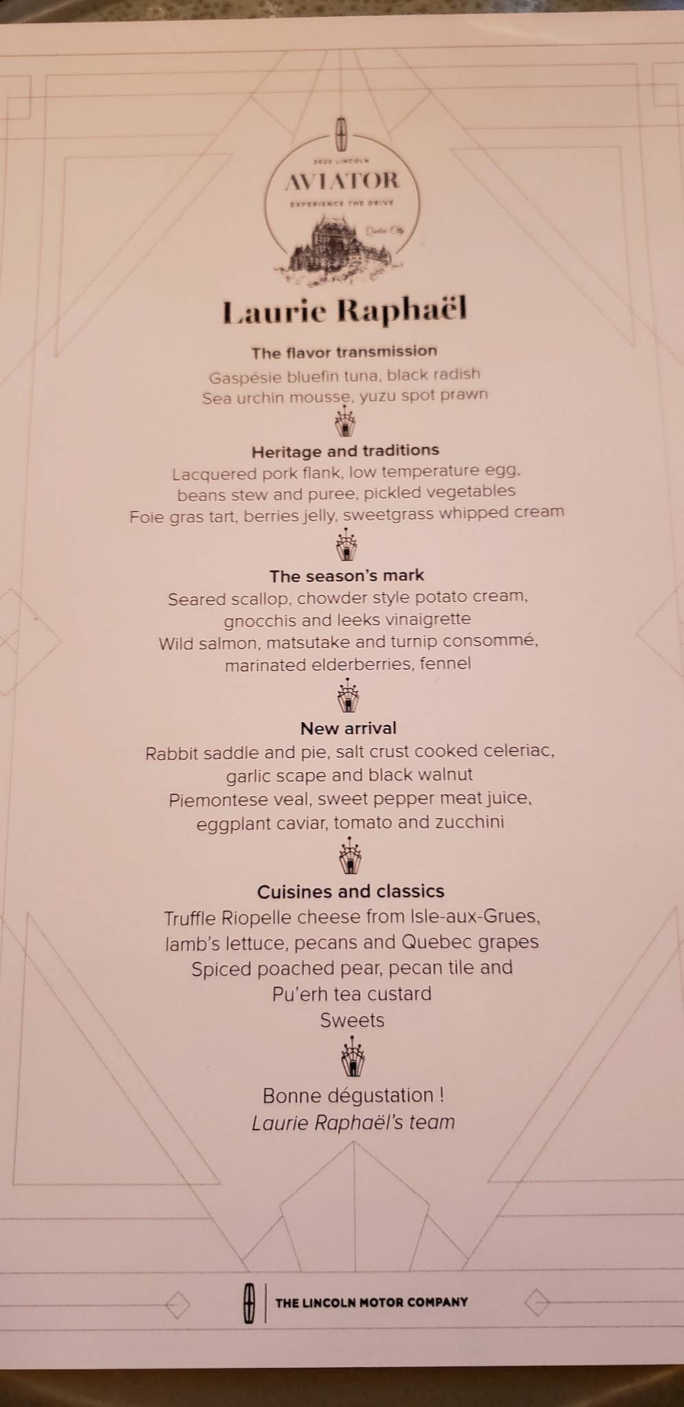Carta del restaurante Laurie Raphaël, Quebec City, Quebec, 117 Rue ...