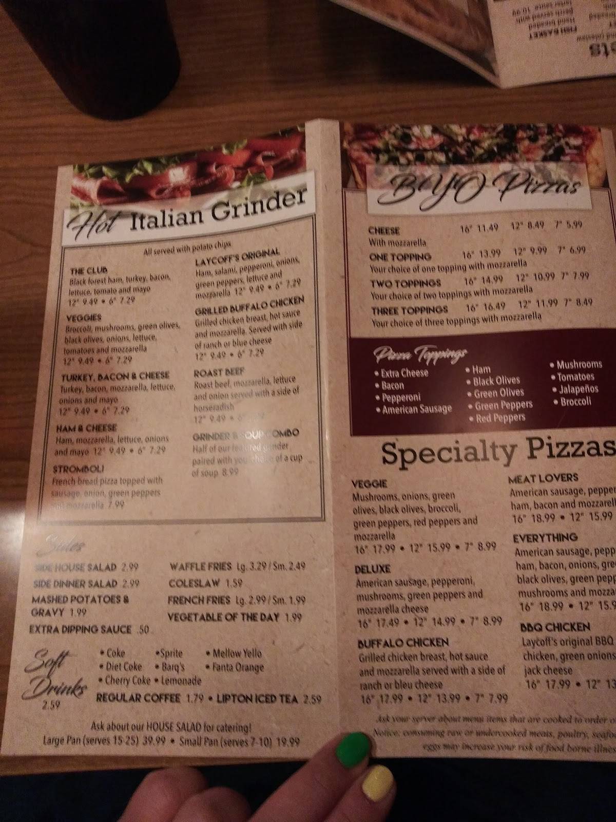 Menu at Laycoff's Tavern pub & bar, Fort Wayne