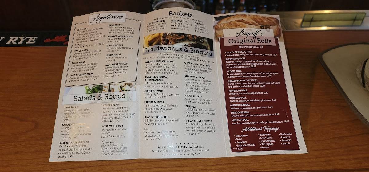 Menu at Laycoff's Tavern pub & bar, Fort Wayne